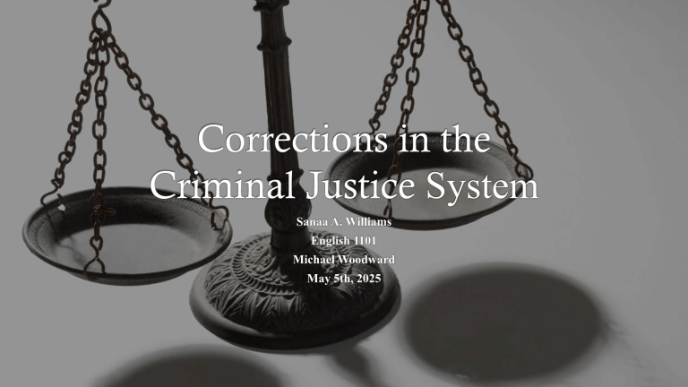 Corrections in the Criminal Justice System
