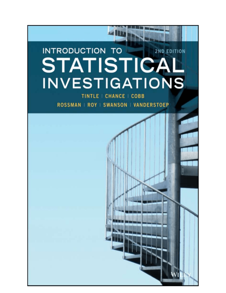 Introduction to Statistical Investigations, 2nd Edition
