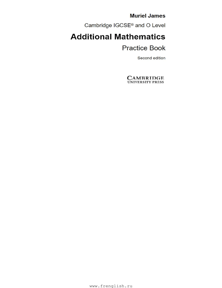 Additional Mathematics Practice Book IGCSE/O Level
