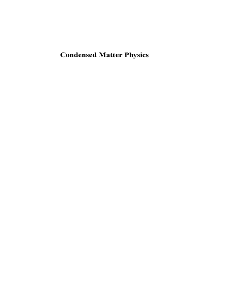 Condensed Matter Physics Textbook