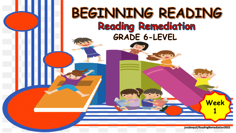 Reading Remediation Grade 6 - Week 1