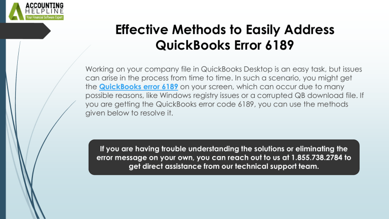 QuickBooks Error 6189: Easy Fix Methods