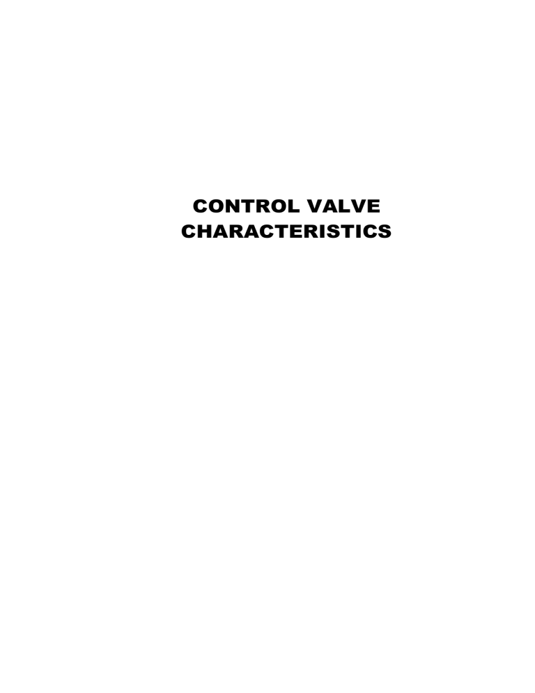 Control Valve Characteristics Lab Manual