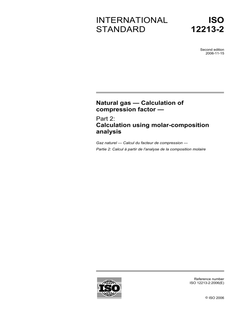 Natural Gas Compression Factor Calculation: ISO 12213-2 Molar Analysis
