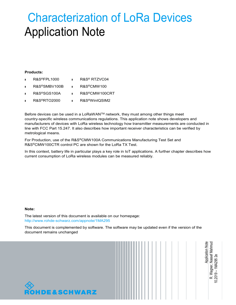 LoRa Device Characterization: RF Testing & Battery Life