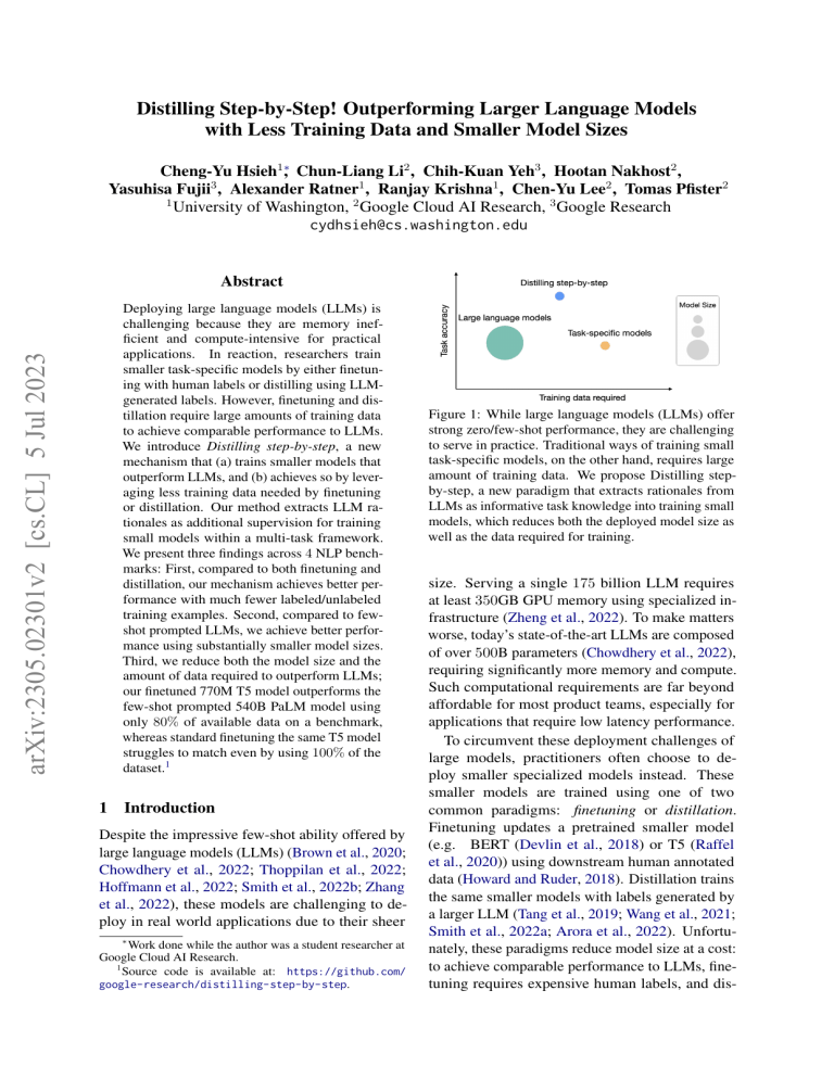 Distilling Step-by-Step: Outperforming LLMs with Smaller Models