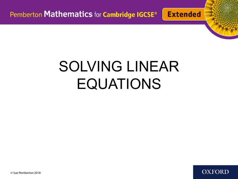 Solving Linear Equations: Step-by-Step Examples