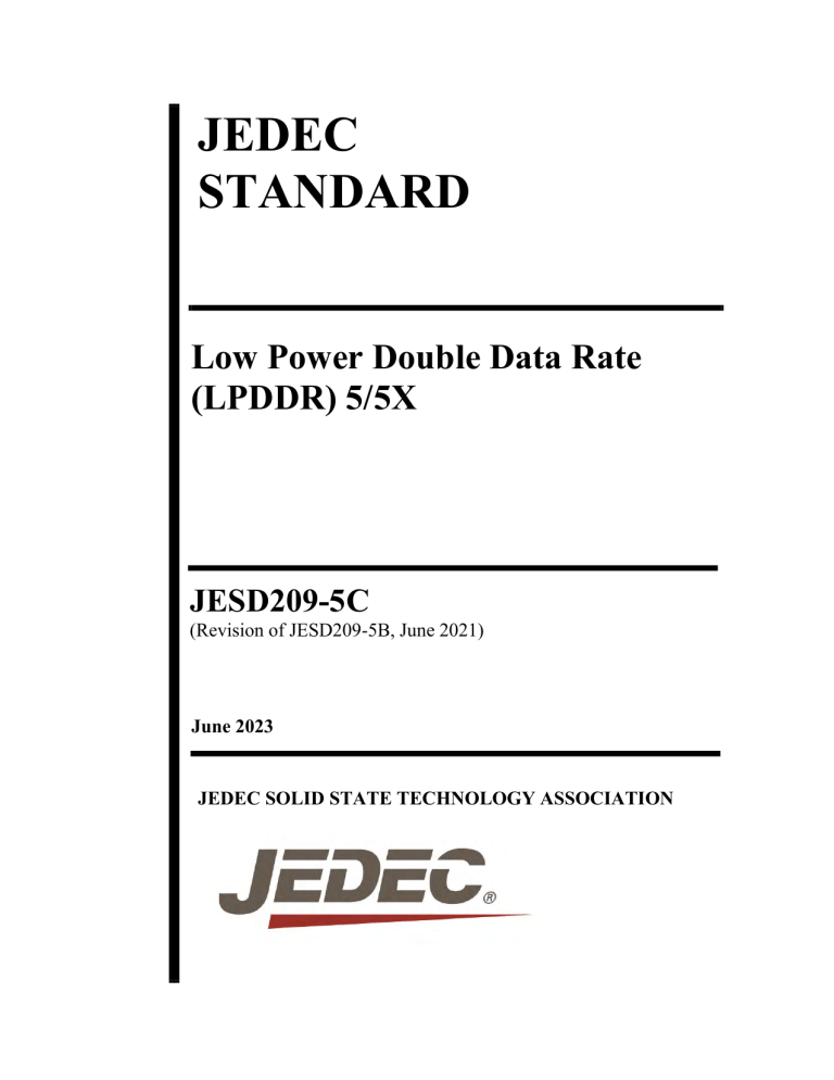 LPDDR5/5X Memory Standard: JEDEC JESD209-5C