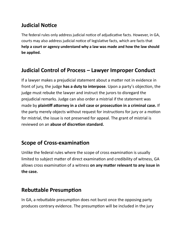 Georgia Evidence Rules: Key Differences from Federal Rules