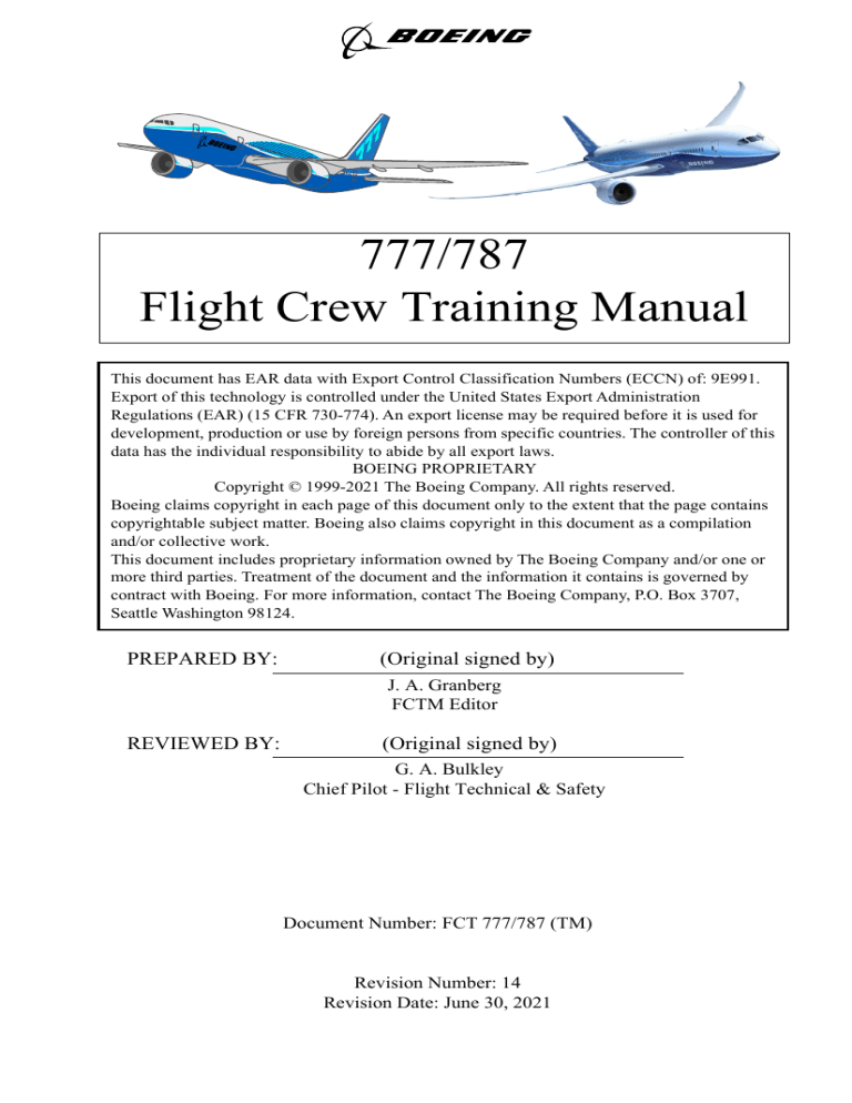 Boeing 777/787 Flight Crew Training Manual