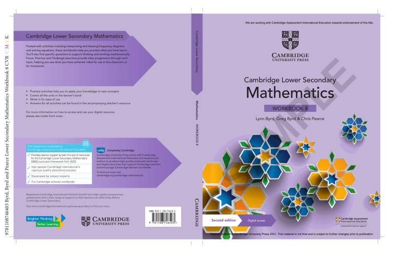 Cambridge Lower Secondary Mathematics Workbook 8 | Practice Activities