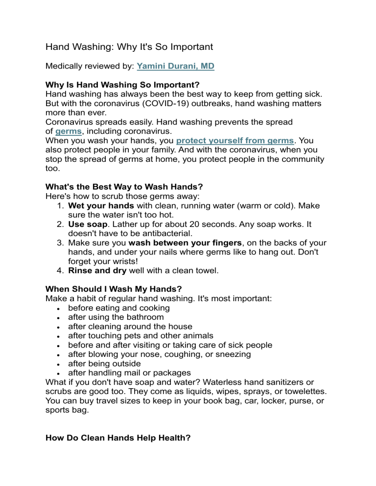 Hand Washing: Importance, Steps & Health Benefits