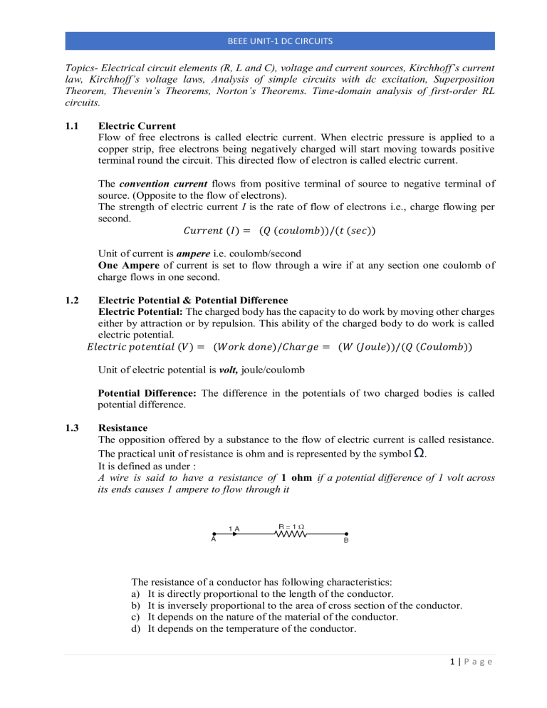 DC Circuits: Fundamentals & Analysis