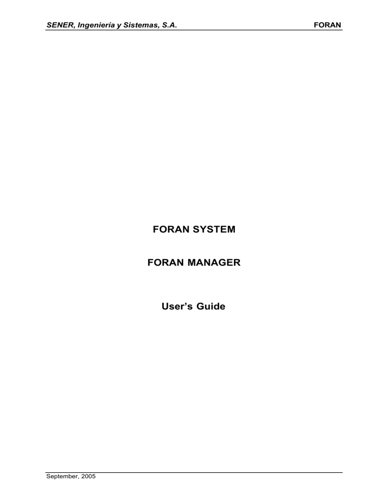 FORAN Manager User's Guide