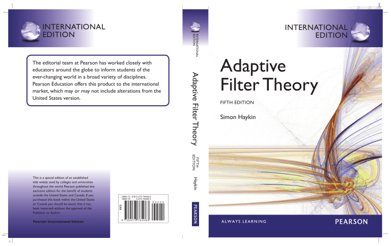 Adaptive Filter Theory, 5th Edition - Simon Haykin