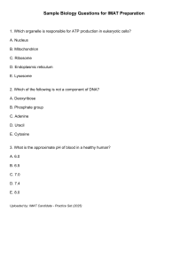 IMAT Biology Practice Questions - Sample Test for Medical Admissions