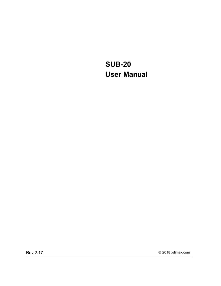SUB-20 User Manual: Device Layout & API Functions
