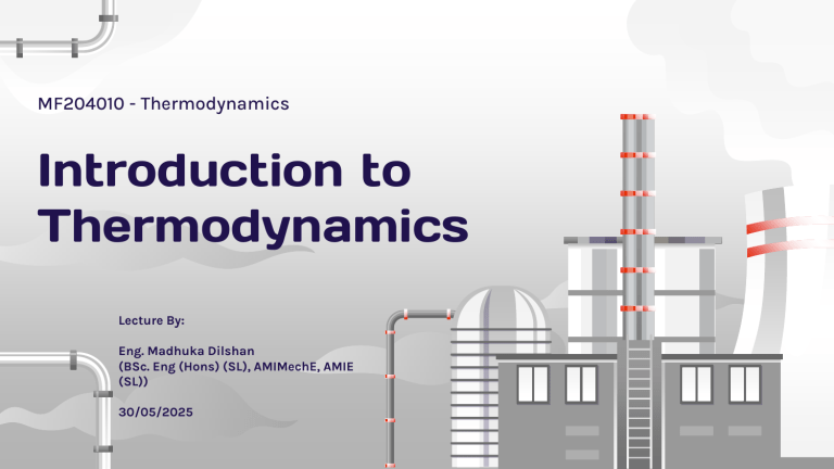 Introduction to Thermodynamics Presentation