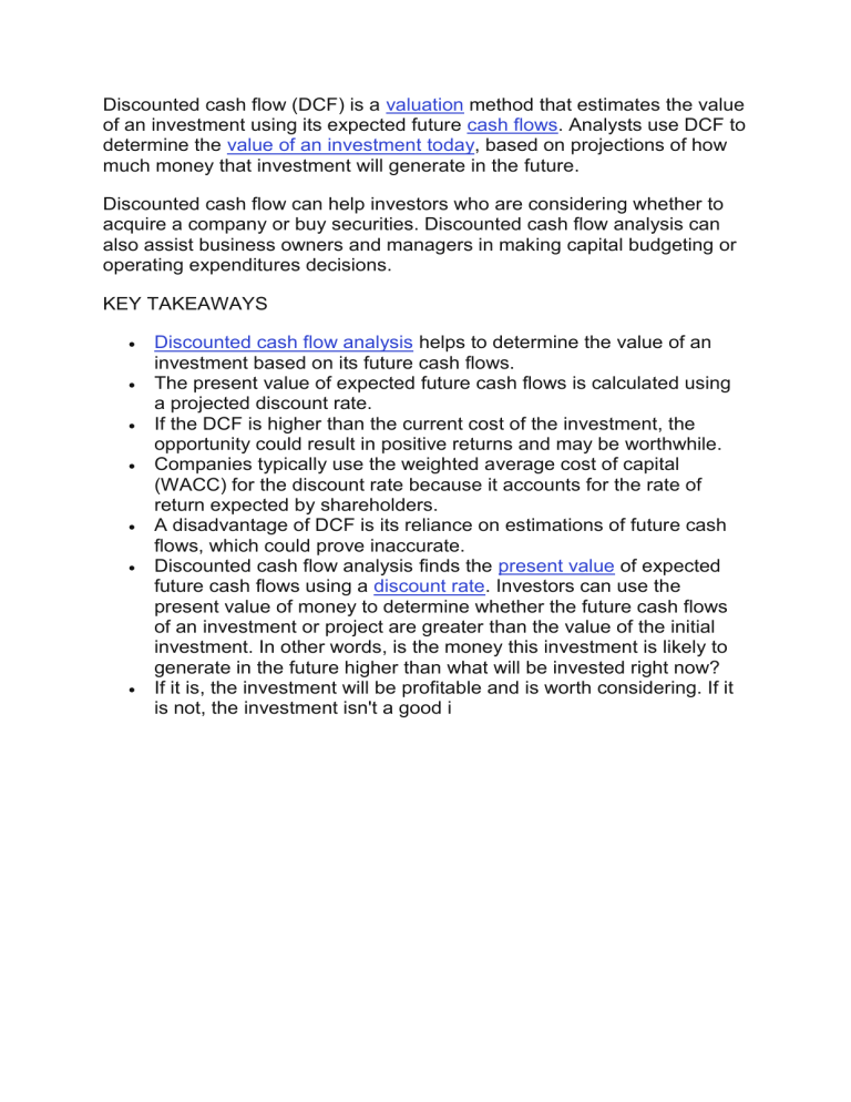 Discounted Cash Flow (DCF) Analysis: A Guide