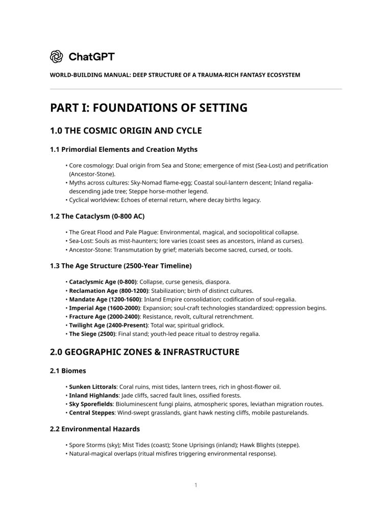 Worldbuilding Manual
