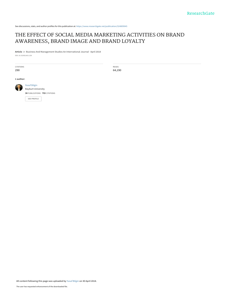Social Media Marketing, Brand Awareness & Loyalty