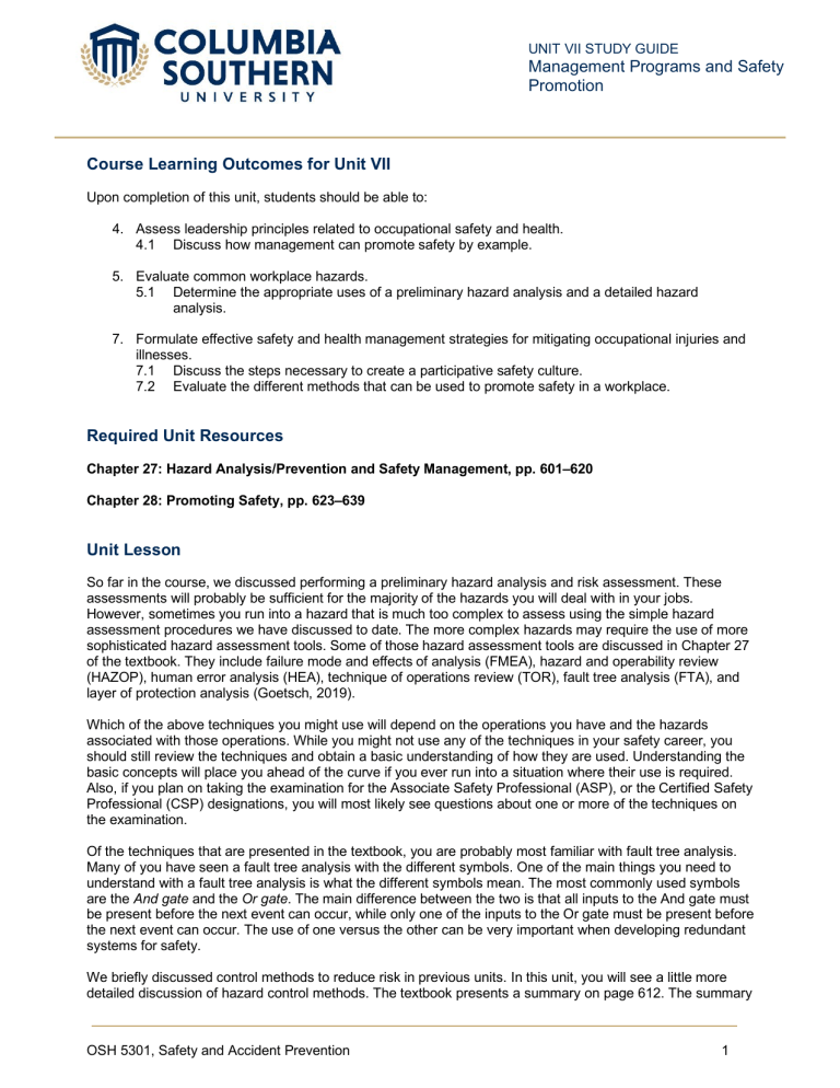 Safety Management & Hazard Analysis Study Guide