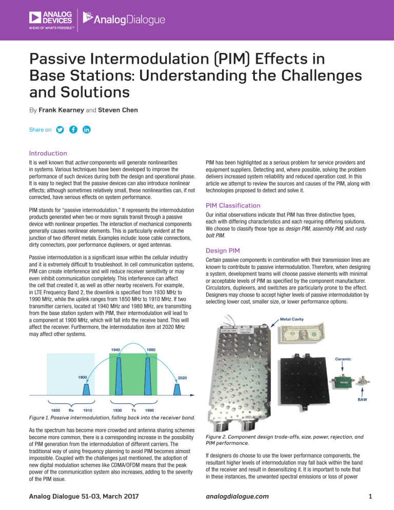 PIM Effects in Base Stations: Challenges & Solutions