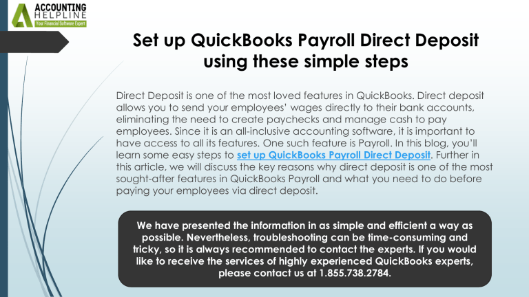 QuickBooks Payroll Direct Deposit Setup: A Simple Guide