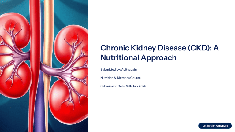 CKD Nutritional Approach: A Case Study & Diet Plan