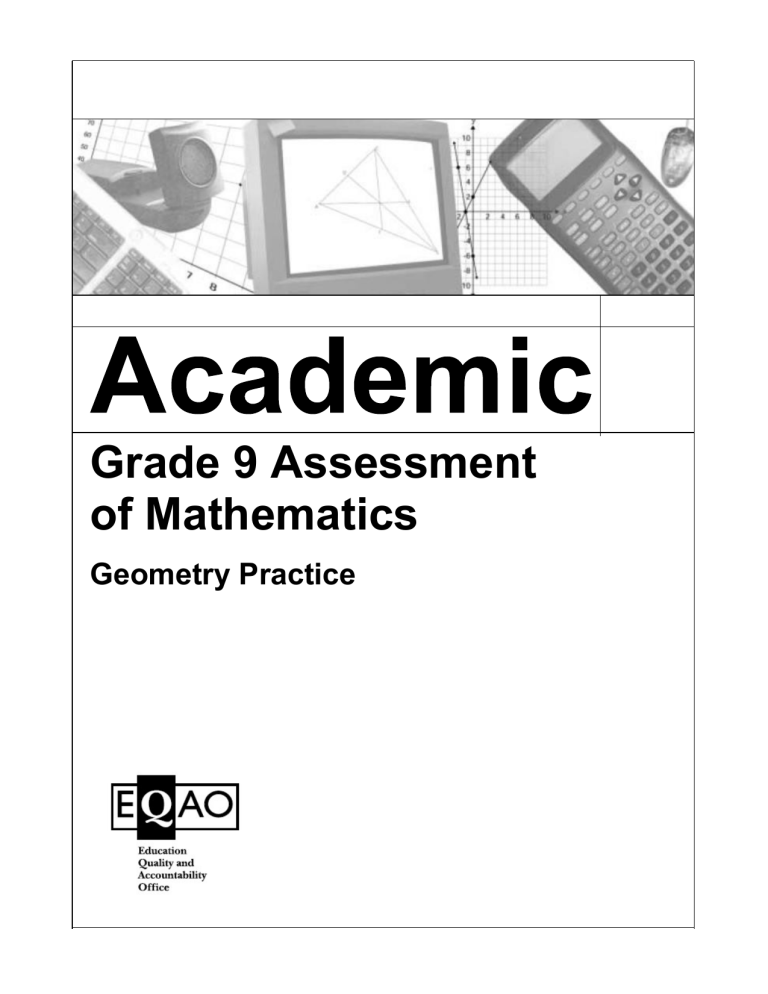 Grade 9 Math Geometry Practice Assessment - Multiple Choice & Open Response