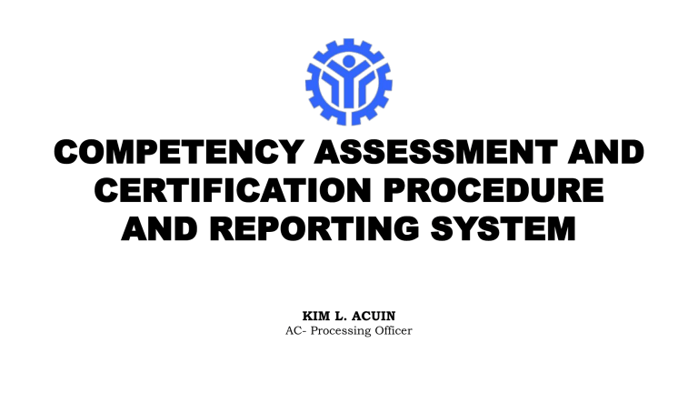 Competency Assessment & Certification Procedure | TESDA System