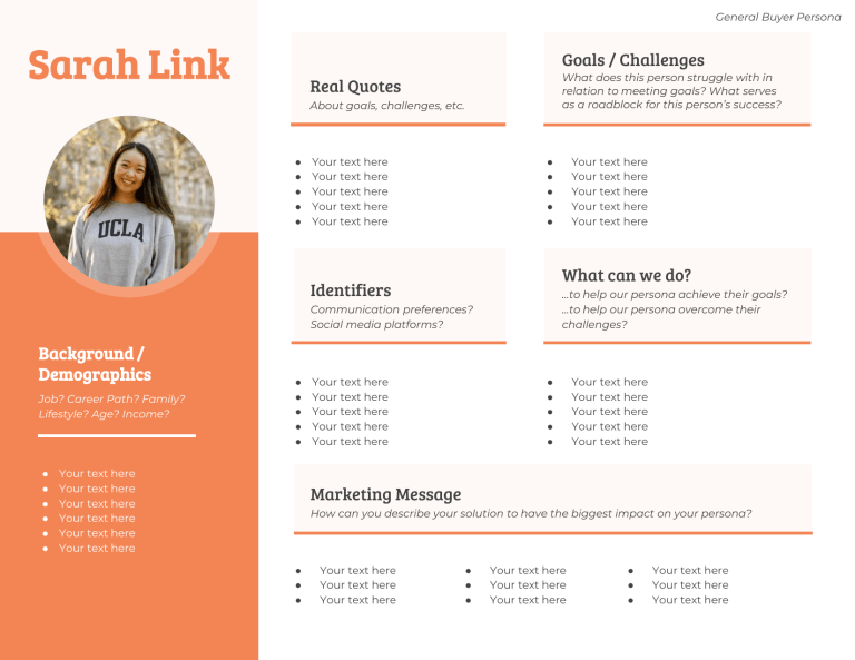 Buyer Persona Templates: Marketing & Sales