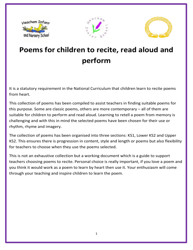 Poems for Children: Recitation & Performance Collection