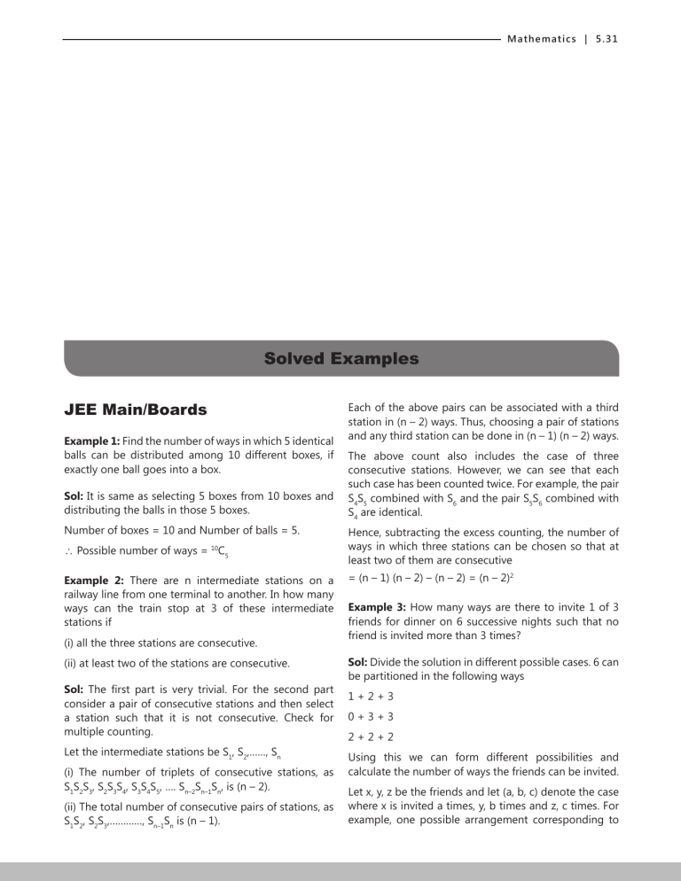 Solved Examples: Permutations & Combinations - JEE Prep