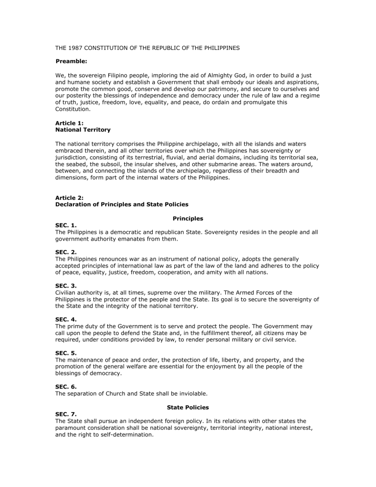 1987 Constitution of the Philippines