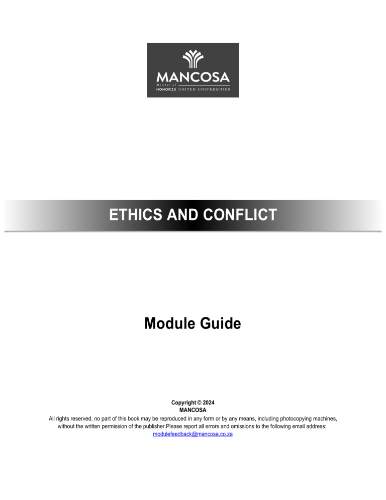 Ethics and Conflict - Module Guide