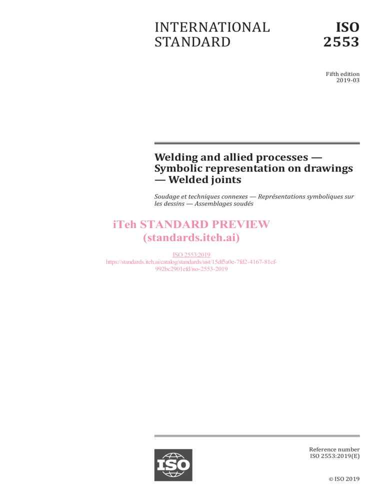 ISO 2553: Welding & Allied Processes — Symbolic Representation on Drawings