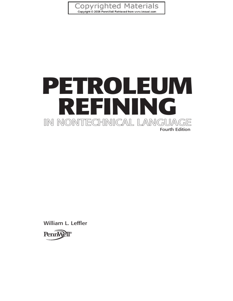 Petroleum Refining in Nontechnical Language