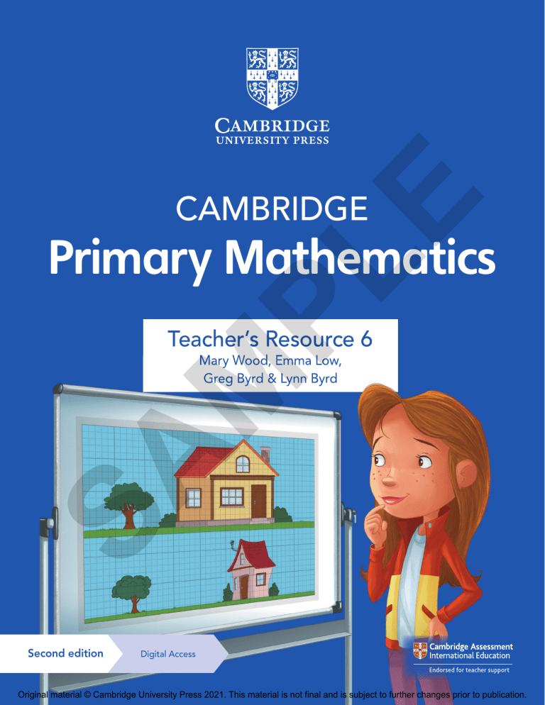 Cambridge Primary Mathematics 6 Teacher's Resource