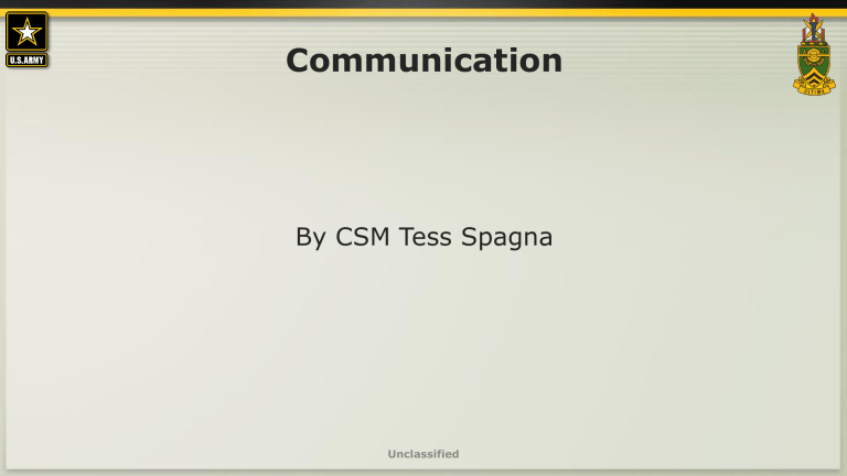 Communication Briefing: Written, Verbal, Non-Verbal Skills - U.S. Army