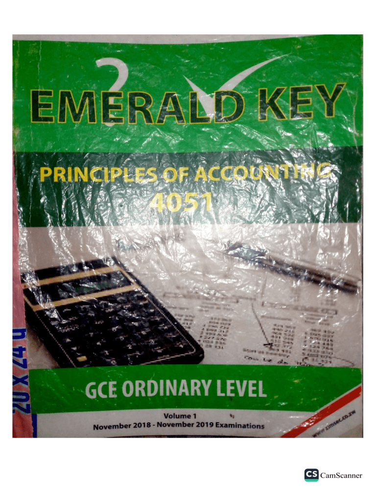 Principles of Accounting Textbook - GCE Ordinary Level