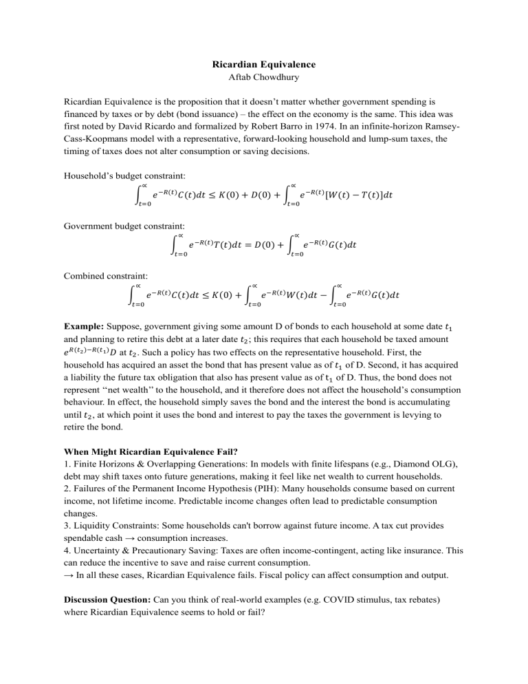 Ricardian Equivalence: Macroeconomics Explained