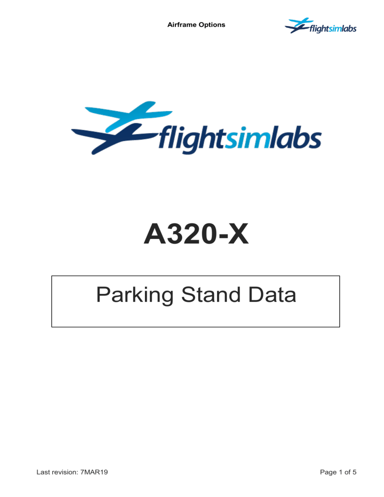 A320-X Flight Sim Labs Parking Stand Data Configuration Guide