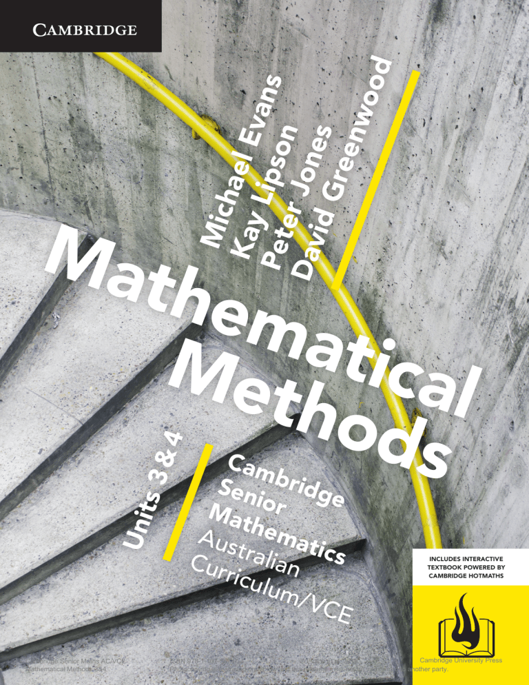 Mathematical Methods 3&4 Textbook - Cambridge Senior Maths