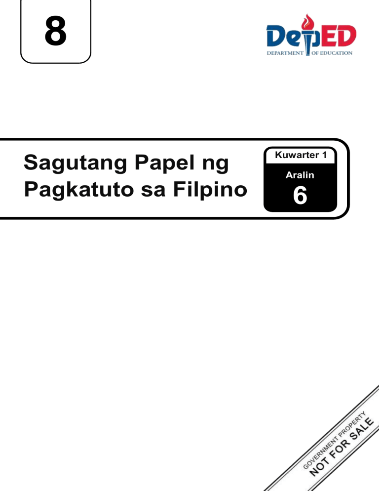 Filipino 8: Persuasive Texts & Editorials - Learning Sheet