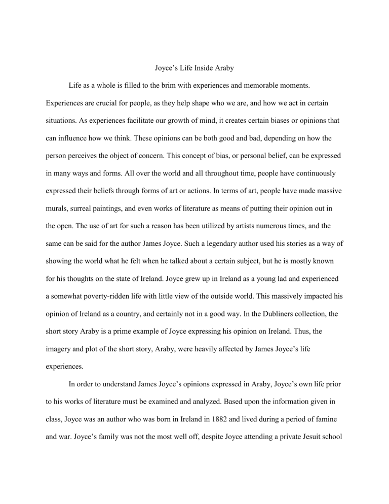 Joyce's Araby: Life & Literary Analysis