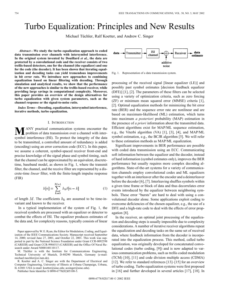 Turbo Equalization: Principles & Results