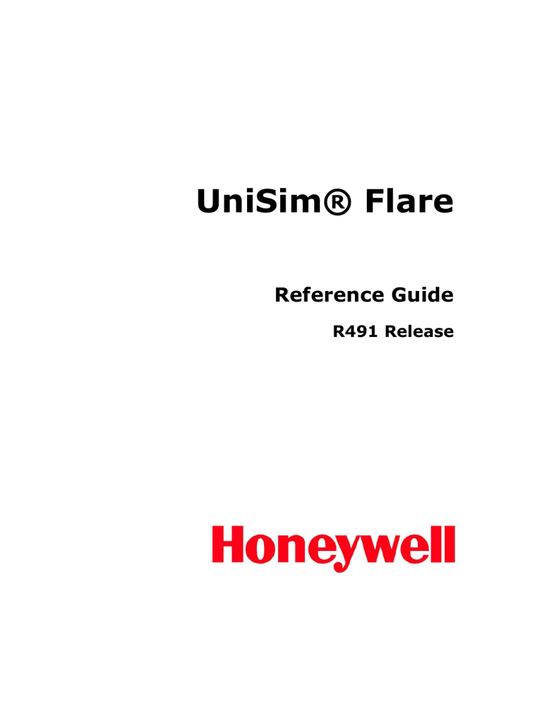 UniSim Flare Reference Guide R491