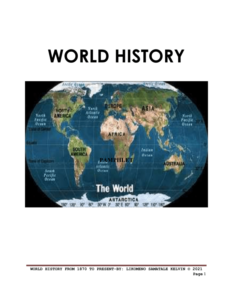 WORLD HISTORY FROM 1870 TO PRESENT-1