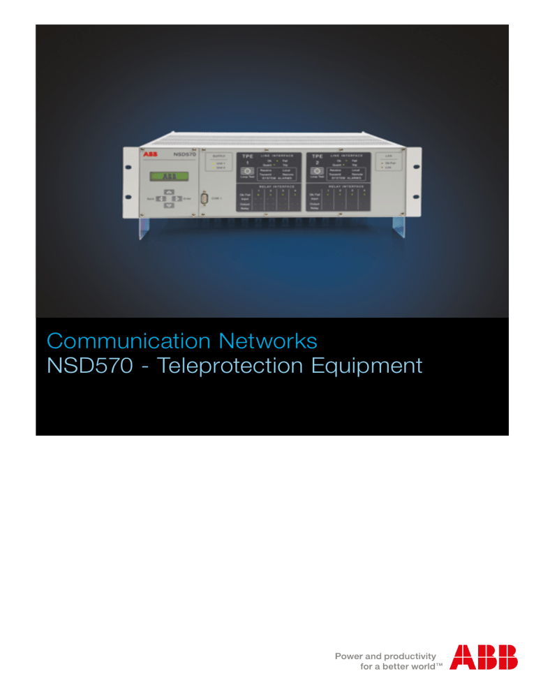 NSD570 Teleprotection Equipment Datasheet